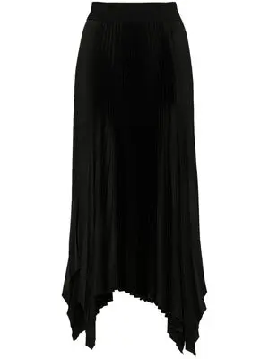 JOSEPH Ade Asymmetric Plissé Skirt - Black