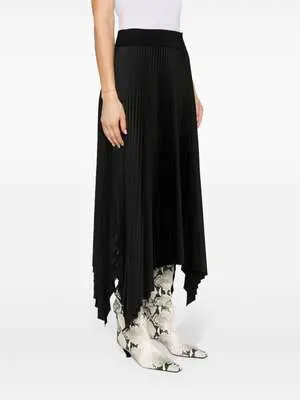 JOSEPH Ade Asymmetric Plissé Skirt - Black