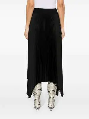 JOSEPH Ade Asymmetric Plissé Skirt - Black