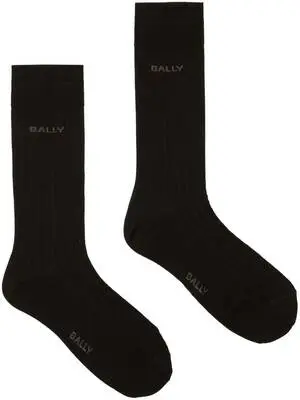 Bally Logo-intarsia Ankle Socks - Black