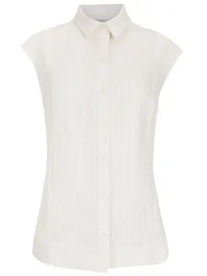 GLORIA COELHO Cap-sleeved Button-up Shirt