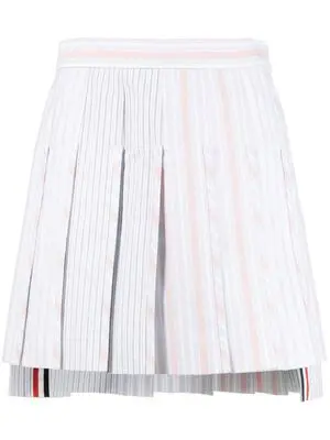Thom Browne Striped Pleated Miniskirt