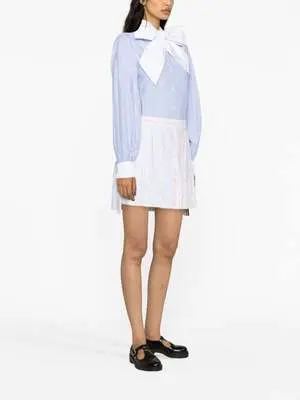 Thom Browne Striped Pleated Miniskirt