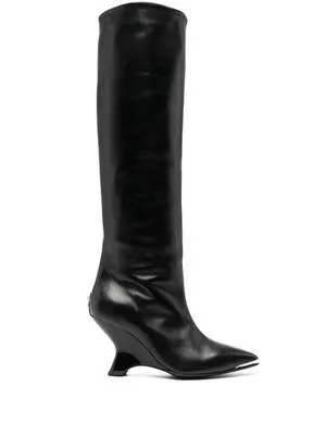 Philipp Plein 90mm Sculpted-heel Leather Boots