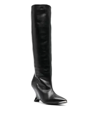 Philipp Plein 90mm Sculpted-heel Leather Boots