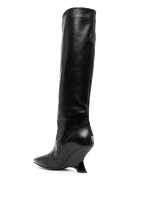 Philipp Plein 90mm Sculpted-heel Leather Boots