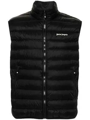 Palm Angels Logo-print Padded Gilet - Black