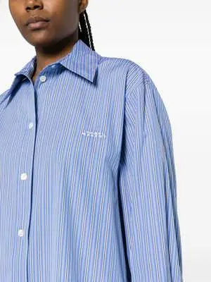 Isabel Marant Étoile Cylvany Logo-embroidered Shirt - Blue
