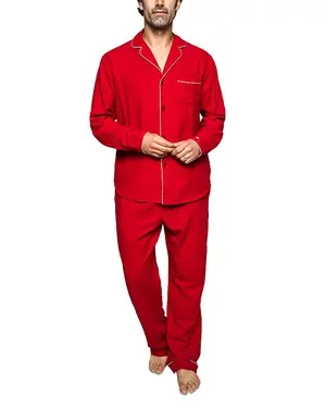 PETITE PLUME Cotton Flannel Pajama Set Red