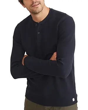 Marine Layer Sport Waffle Knit Long Sleeve Henley