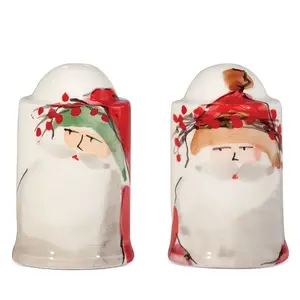 VIETRI Old St. Nick Salt And Pepper Shaker Set