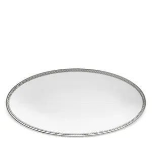 L'Objet Soie Tresse Platinum Oval Platter, Small - Silver
