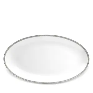 L'Objet Soie Tresse Platinum Oval Platter, Large Silver