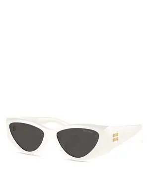 Miu Miu Cat Eye Sunglasses, 54mm - White/gray Solid