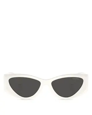 Miu Miu Cat Eye Sunglasses, 54mm - White/gray Solid