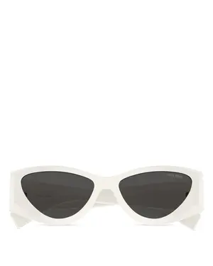Miu Miu Cat Eye Sunglasses, 54mm - White/gray Solid
