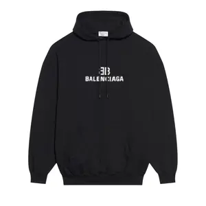 Balenciaga Bb Pixel Medium Fit Hoodie - Black