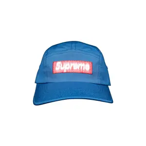 Supreme Supreme Reversed Label Camp Cap Blue