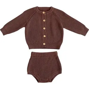 ASHMI & CO. Drew Cardigan & Bloomers Set - Coffee