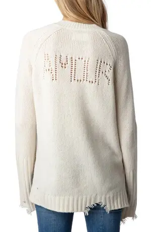 Zadig&Voltaire Valma Amour Pointelle Merino Wool Sweater