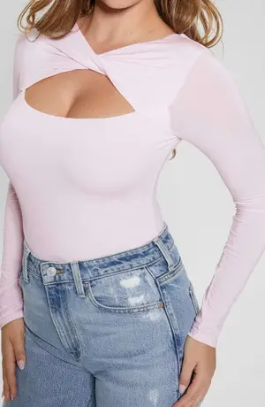 Guess Mena Cutout Long Sleeve Top