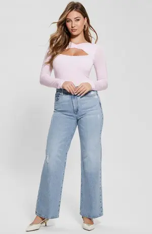 Guess Mena Cutout Long Sleeve Top