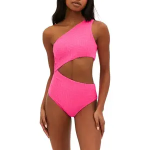 Beach Riot Celine Cutout One-shoulder One-piece Swimsuit - Strawberry Moon