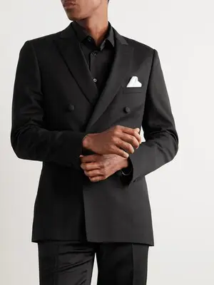 Mr P. Double Breast Wool Tuxedo Jacket