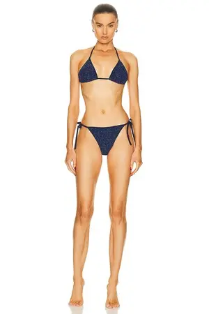 Hunza G Gina Bikini Set Navy & Silver