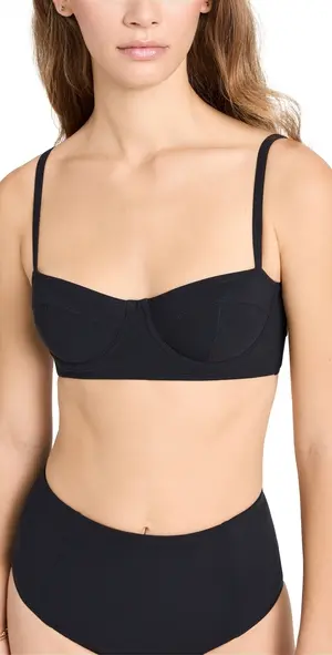 Ulla Johnson Zahara Bikini Top Noir