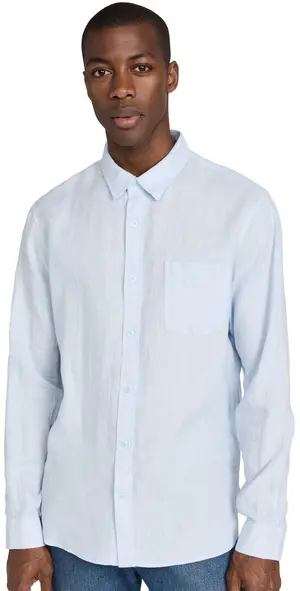 Vince Linen Shirt Glacier