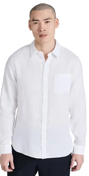 Vince Linen Shirt - Optic White