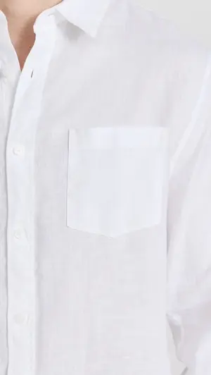Vince Linen Shirt - Optic White