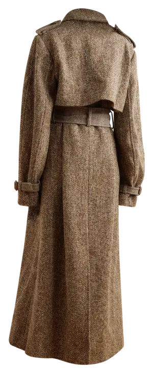 Chloé Belted Wool-blend Tweed Coat