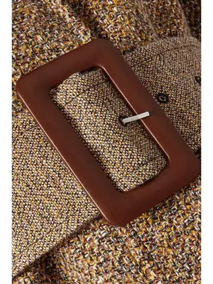 Chloé Belted Wool-blend Tweed Coat