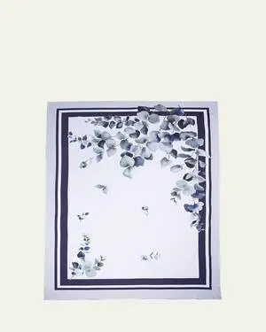 THE LINO Eucalyptus Navy Tablecloth, 71" Square Navy