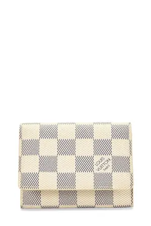 LOUIS VUITTON Damier Azur Business Card Holder - White