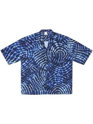 COUNTY OF MILAN Aop Soundwaves-print Shirt - Blue