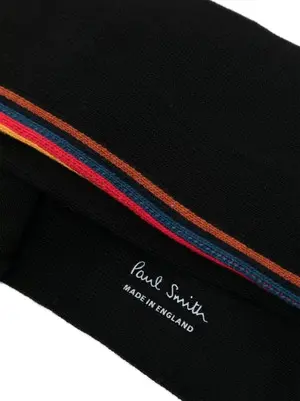 Paul Smith Stripe-detailing Cotton Ankle Socks - Black