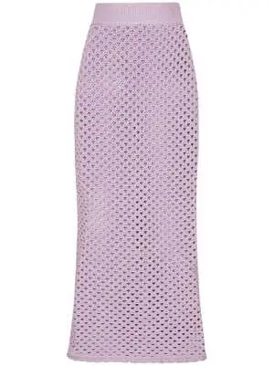 Dolce & Gabbana Crochet-knit High-waist Skirt - Purple