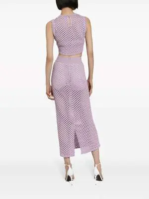 Dolce & Gabbana Crochet-knit High-waist Skirt - Purple
