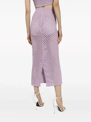 Dolce & Gabbana Crochet-knit High-waist Skirt - Purple