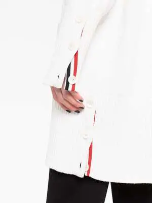 Thom Browne 4-bar Cotton Cardigan - White