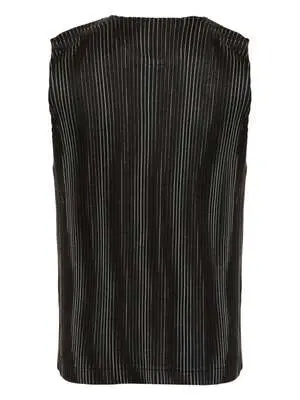 Issey Miyake Pleated Tank Top - Black