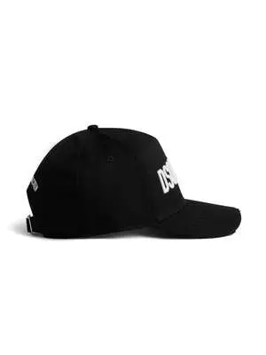 Dsquared2 Cotton Baseball Cap With Embroidered Logo - Black