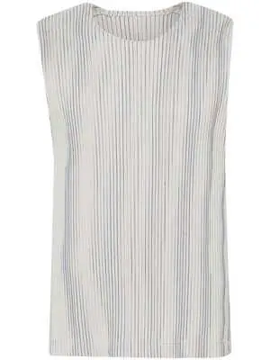 Issey Miyake Pleated Tank Top - Neutrals