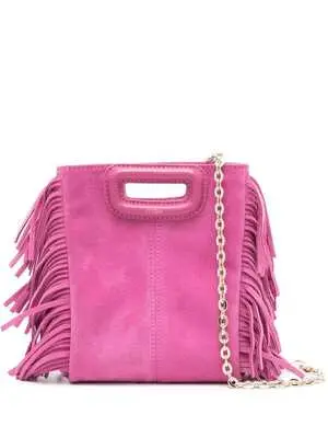 Maje Suede Mini Bag With Fringe Detailing