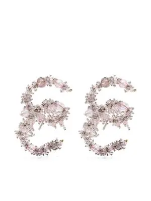 Dries Van Noten Dries Van Noten Embroidered Pendant Earrings Pink
