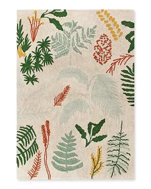 LORENA CANALS Plants Botanic Washable Area Rug, 4'7 X 6'7 - Ivory/green