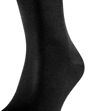 Falke Cotton Blend Fil D'ecosse Mid-calf Socks - Black